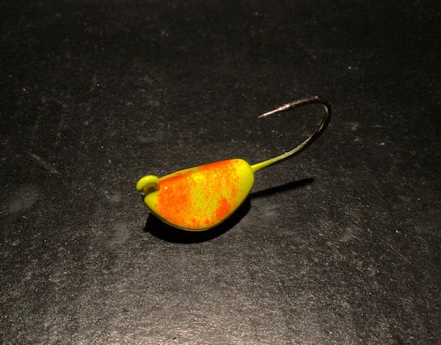 Tog Blackfish Fat Bottom Glow Yellow / Orange Jig cast with Mustad 2X ...