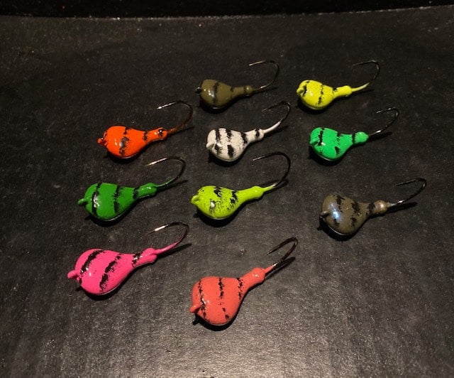 Tog Blackfish Sparkie Tiger Stripe Tog Jigs with Black Nickel ultra point Hooks | Jigs Tackle