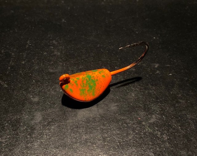 Tog Blackfish Fat Bottom Orange/Green Jig cast with Mustad 2X Black ...