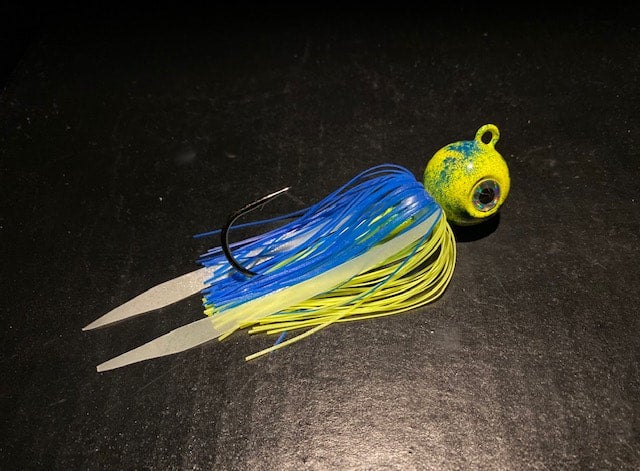 Fluke Flounder Gulp Ball Jigs Marbled Blue Fuze with Mustad Black ...
